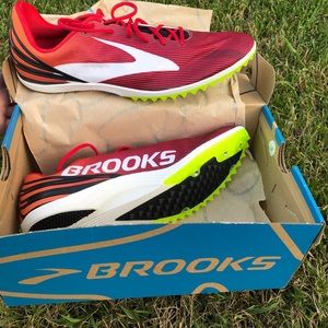 Brooks | Shoes | Brooks Mach 7 Red Track Spikes | Poshmark